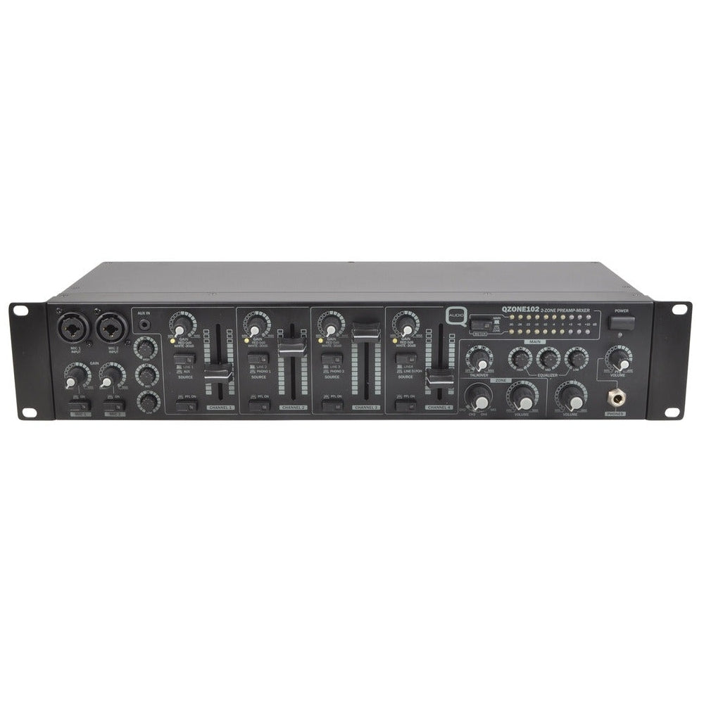 QZONE102 - Zoner Mixer 4 Dual Stereo Channels + 2 Microphone Channel w ...