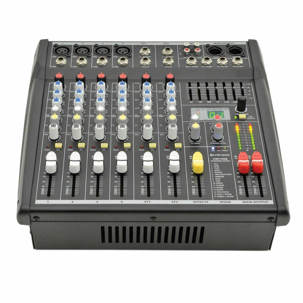 Citronic CSP 408 400w Powered Mixer – DJ Supplies Sound and Lighting Ltd