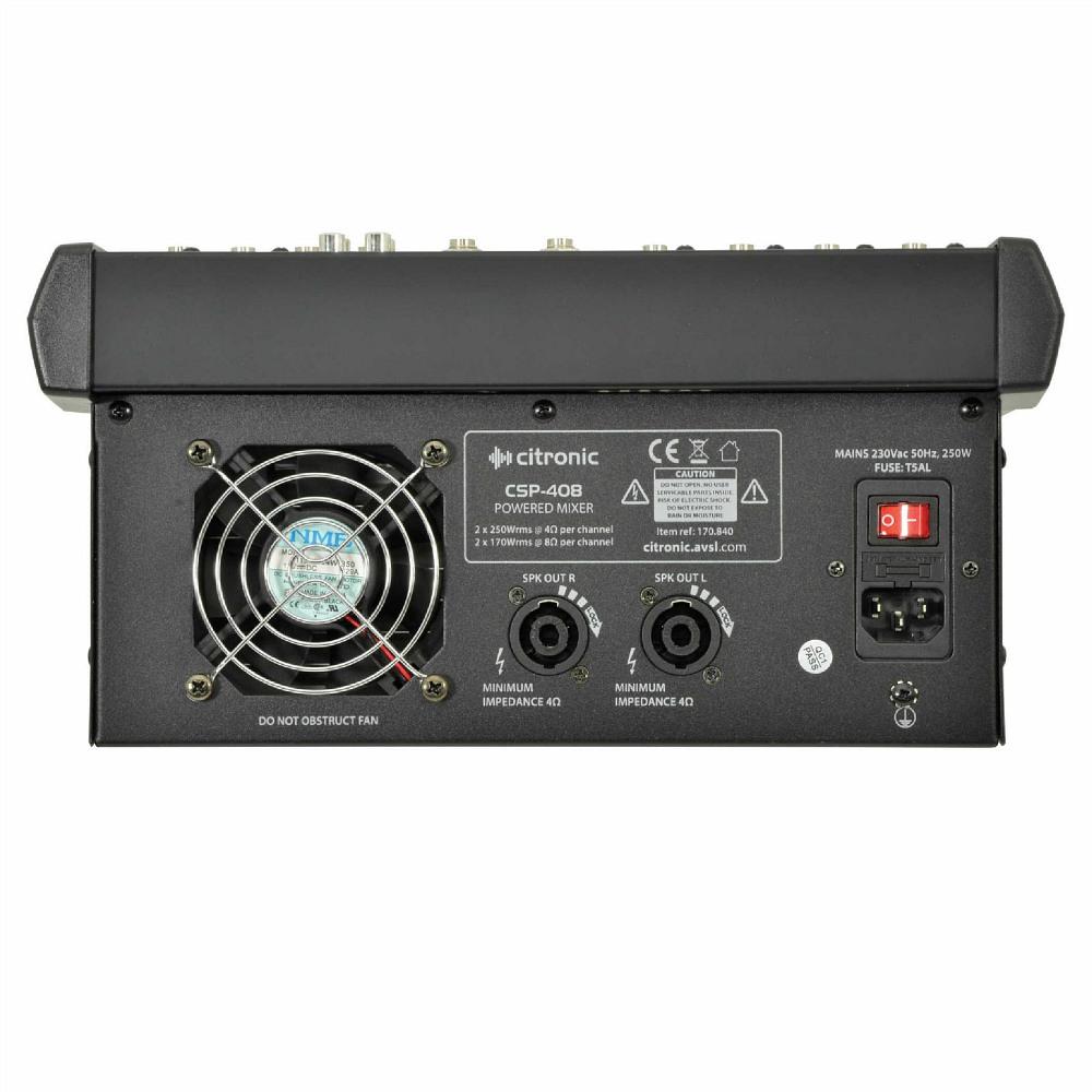 Citronic CSP 408 400w Powered Mixer – DJ Supplies Sound and Lighting Ltd